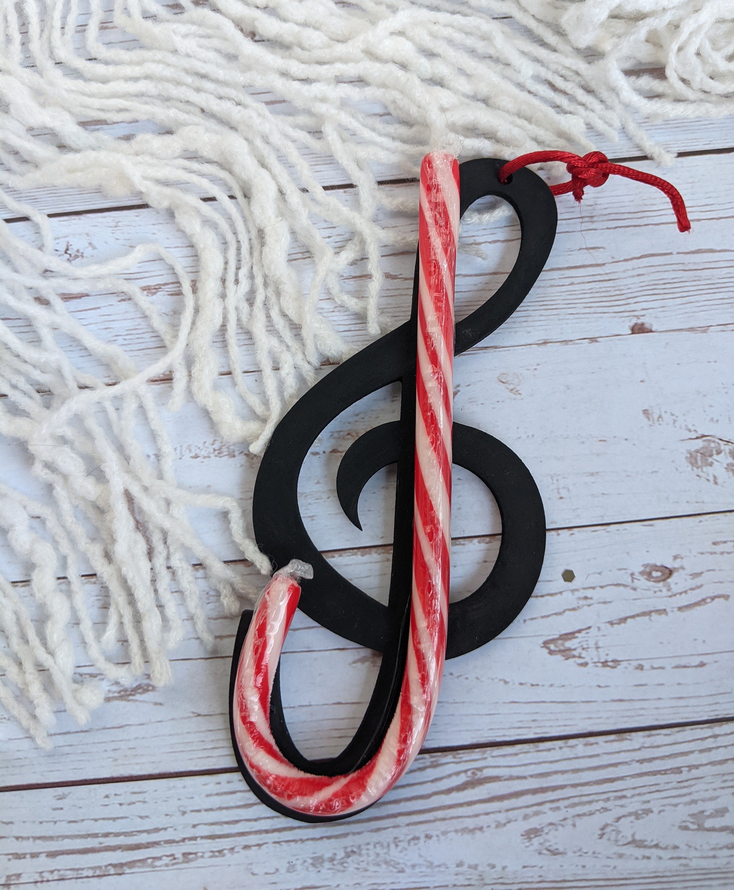 Music Ornament Laser Cut File, Treble Clef Candy Cane Christmas ...