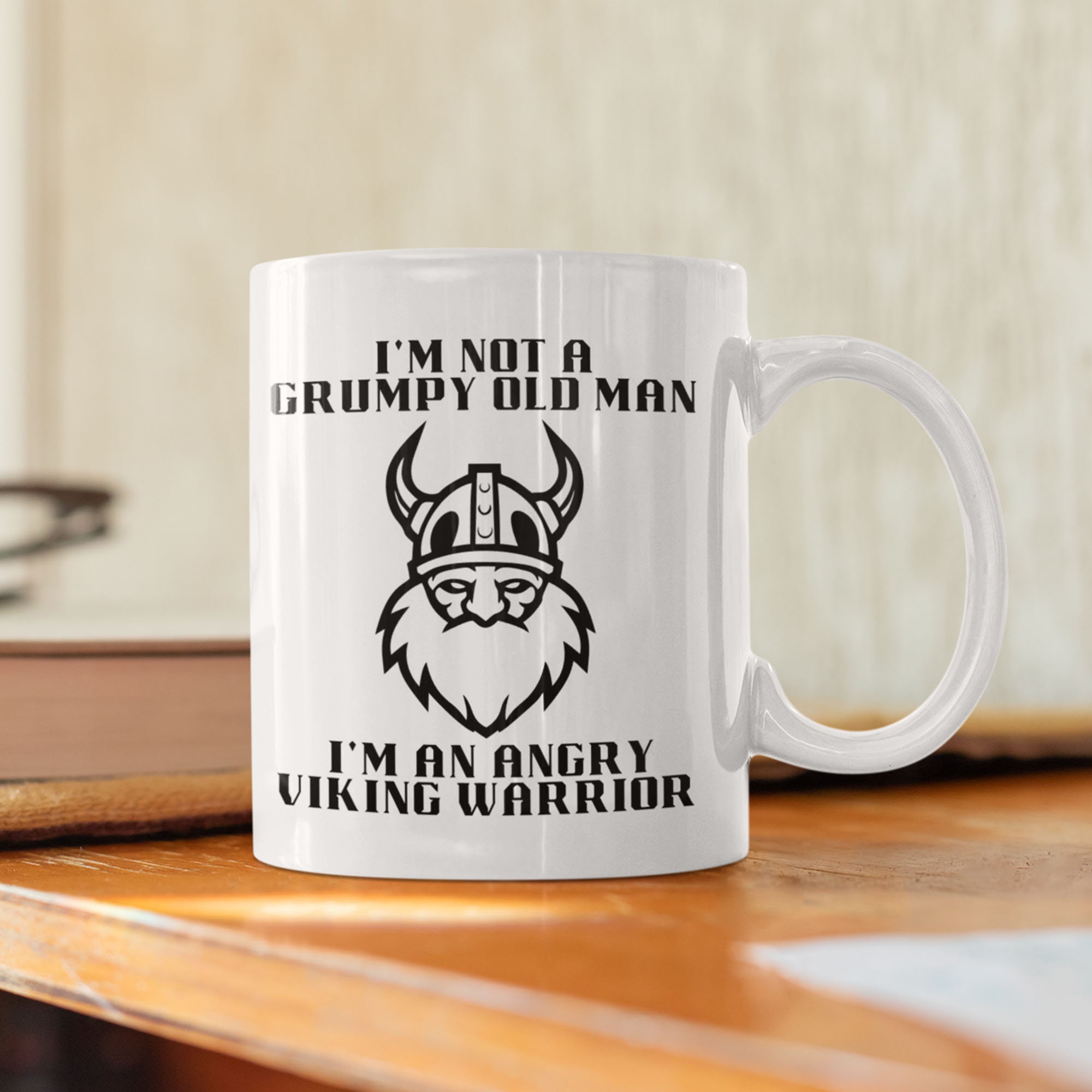 Not a Grumpy Old Man Angry Viking Warrior Tshirt Mug or Hoodie Funny ...