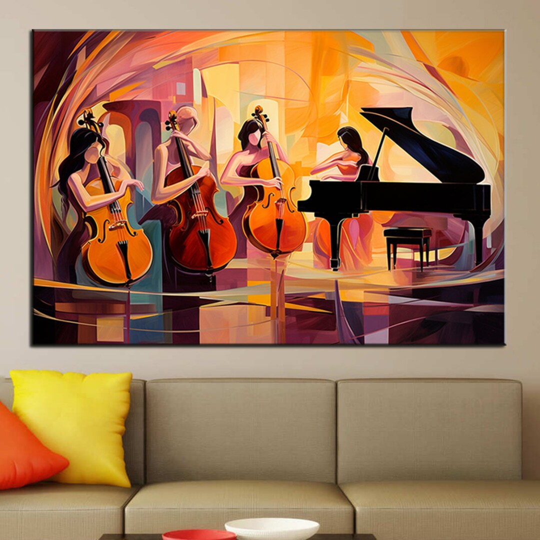 Jazz Club, Night and Music, Concert, Orchestra, Jazz Wall Decor, Canvas ...