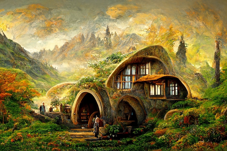 Lord of the Rings Hobbit Oil Painting Designshire Wall - Etsy