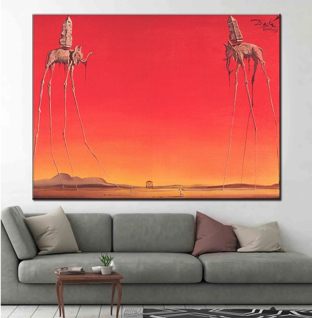 Salvador Dali, Elephants, Surrealism, Modern Art, Abstract Painting - Etsy