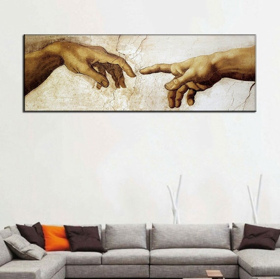 The Creation of Adam Michelangelo The First Touch cult | Etsy