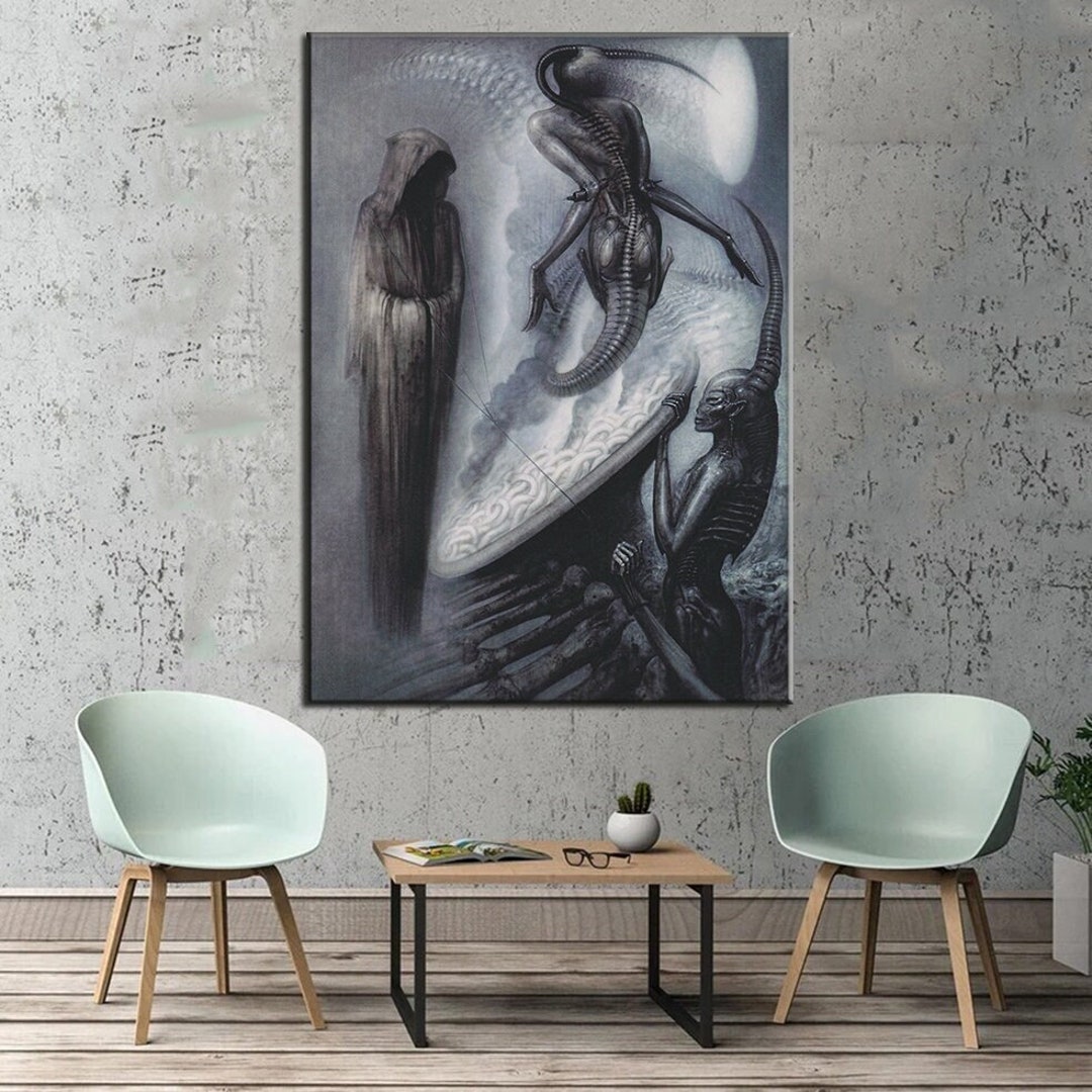 The Magus Giger Hans Rudolf Giger Alien Canvas Painting - Etsy