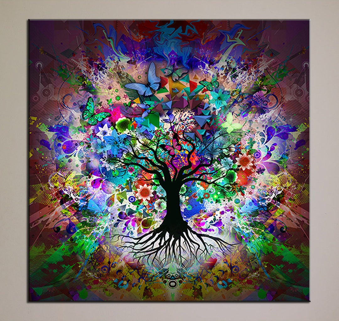 Tree of Life, Roots of Life, Joy, Enthusiasm, Dance of Colors, Abstrac ...