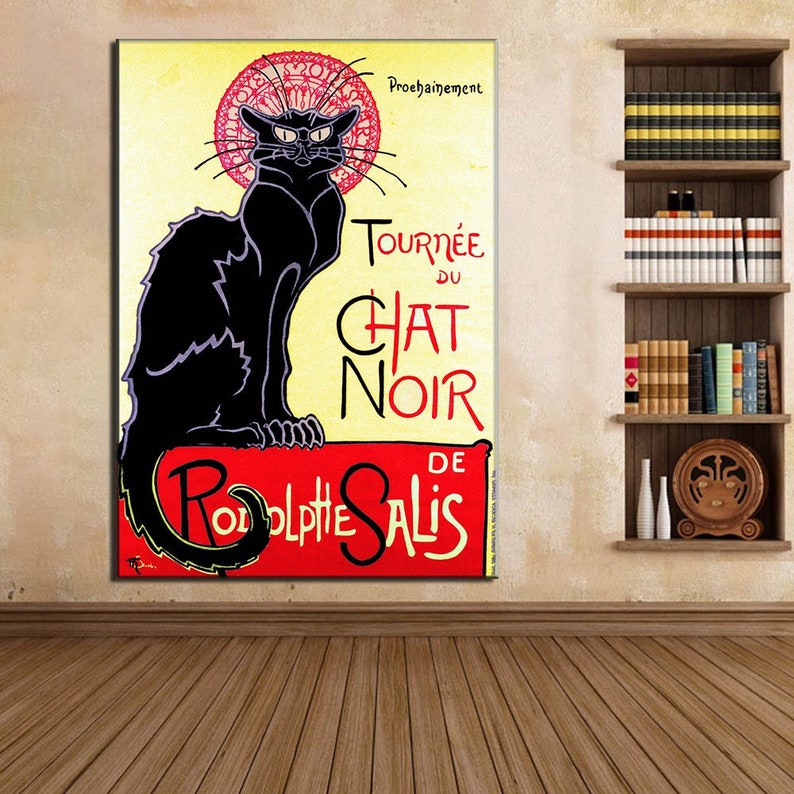 Chat Noir Cafe Black Cat Paris Poster - Etsy