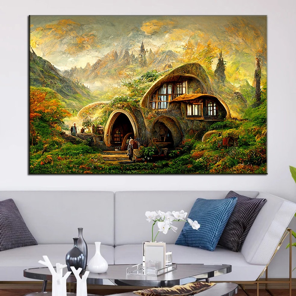 Lord of the Rings Hobbit Oil Painting Designshire Wall - Etsy