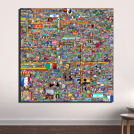 R/place Reddit Rplace Ver.1 2022 Wall Art Canvas - Etsy Australia