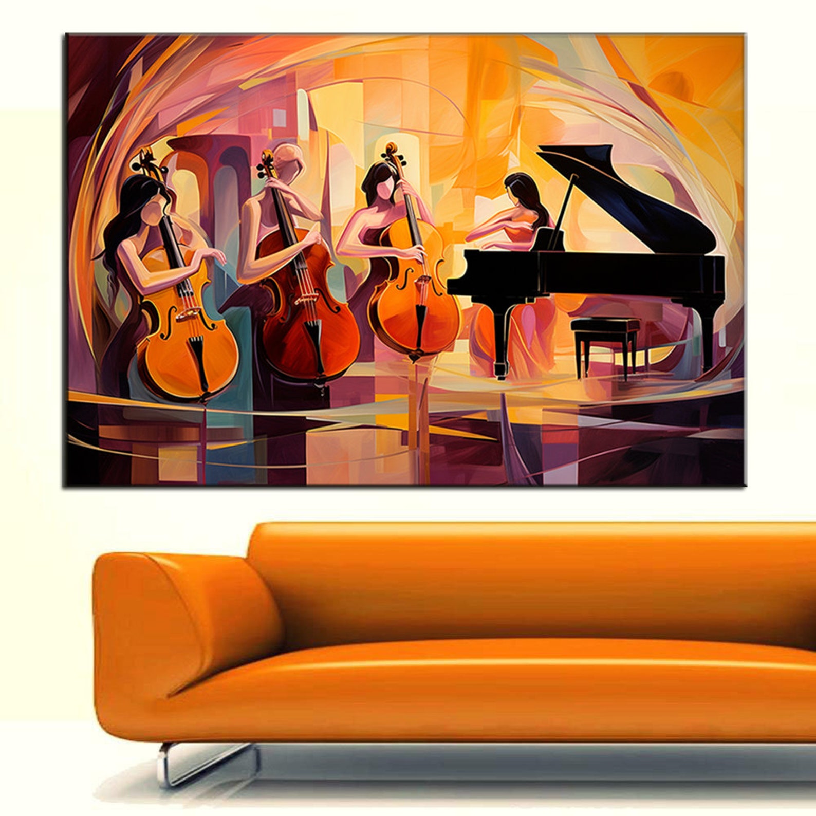 Jazz Club, Night and Music, Concert, Orchestra, Jazz Wall Decor, Canvas ...