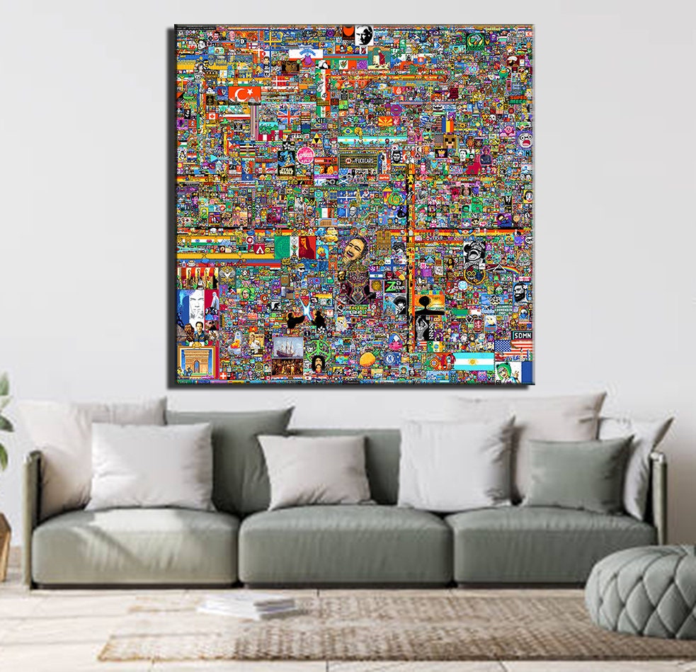 R/place Reddit Rplace Ver.1 2022 Wall Art Canvas Canvas - Etsy