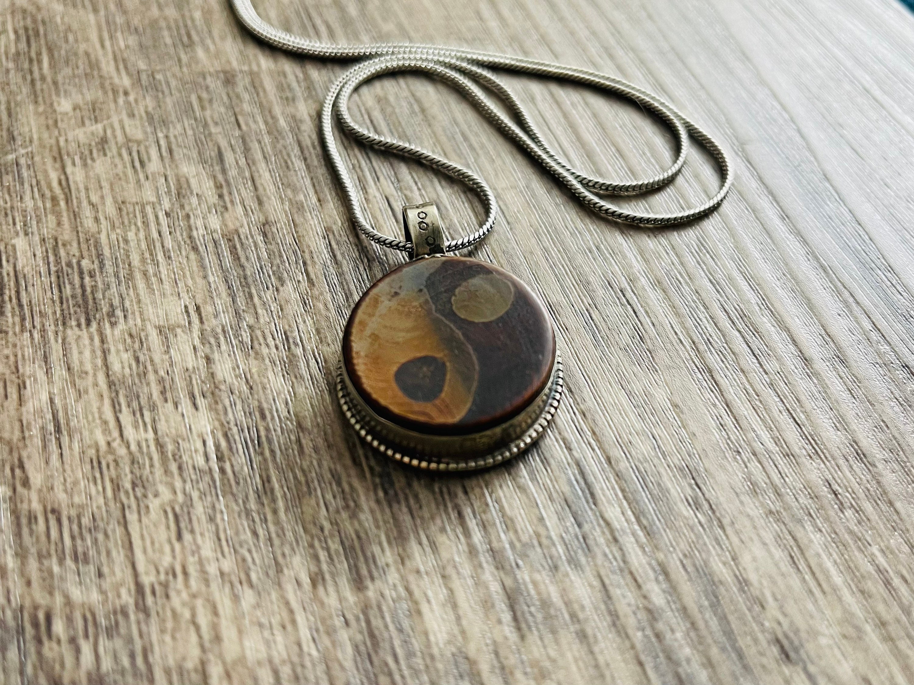 Yin Yang Pendant Black & White Bone Energy Balance Pendants - Etsy