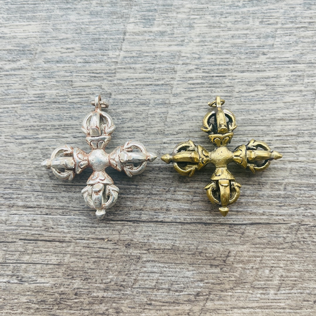 Double Dorjee: Tibetan Double Dorjee Pendant, 4 Cm Spiritual Pendant ...