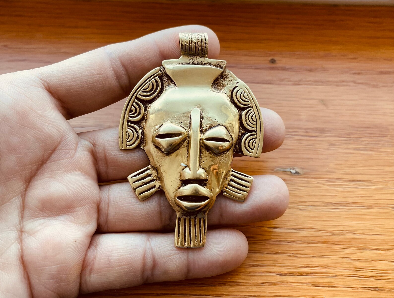 Large Ashanti Brass Mask: African Tribal Jewelry (7cm) - Etsy