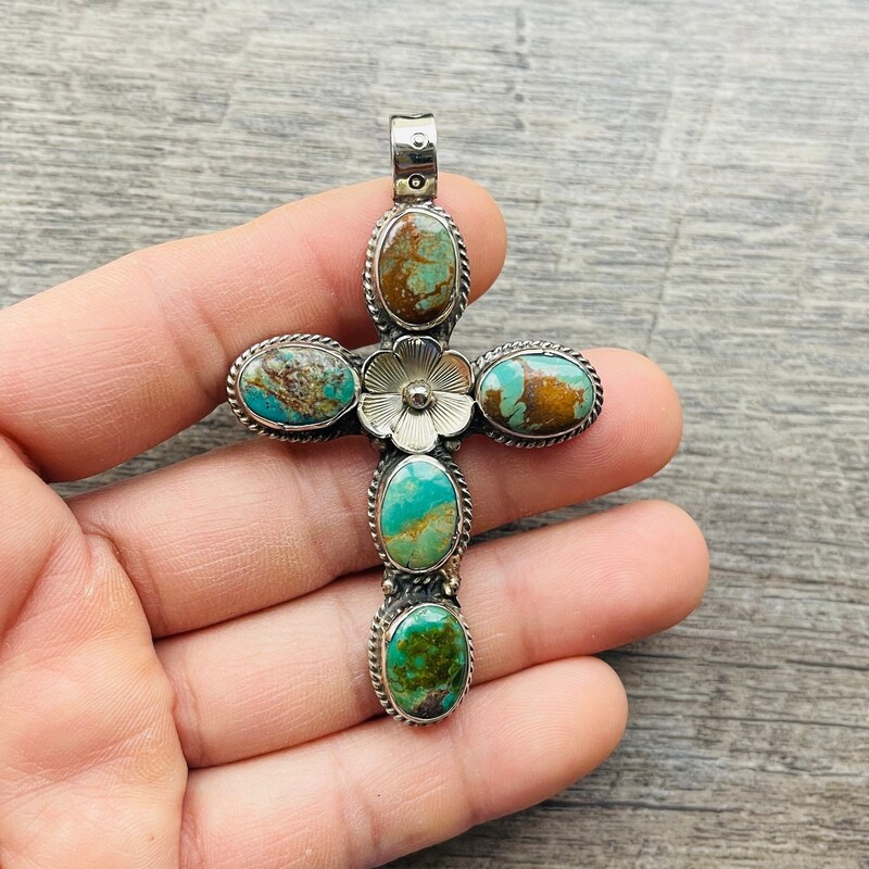 Turquoise Cross Bead - Etsy