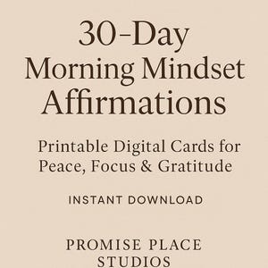 30-day Morning Mindset Affirmations | Printable Digital Cards for Peace ...