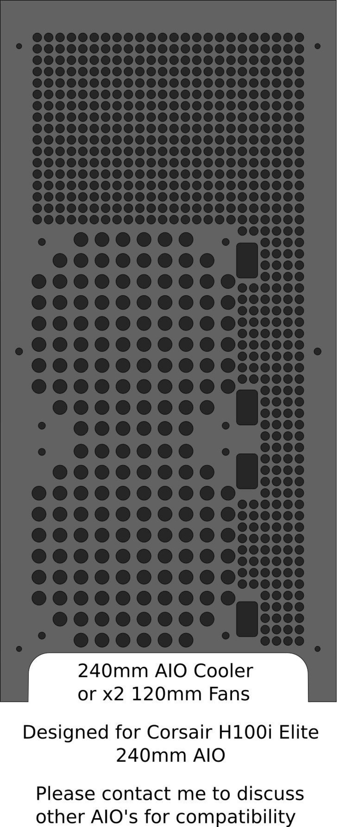 NZXT H1 V2 2022 Rear Panel for Corsair H100i Elite 240mm AIO - Etsy UK