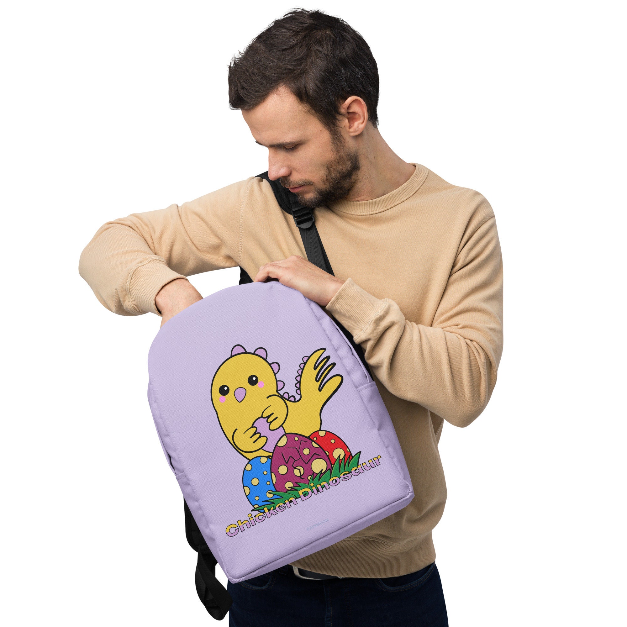 Cómic de dibujos animados de dinosaurio de pollo Mochila de - Etsy España