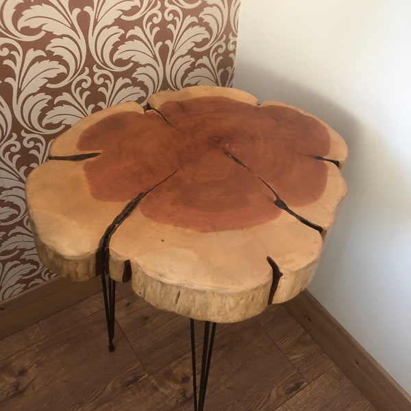 Log End Table - Etsy