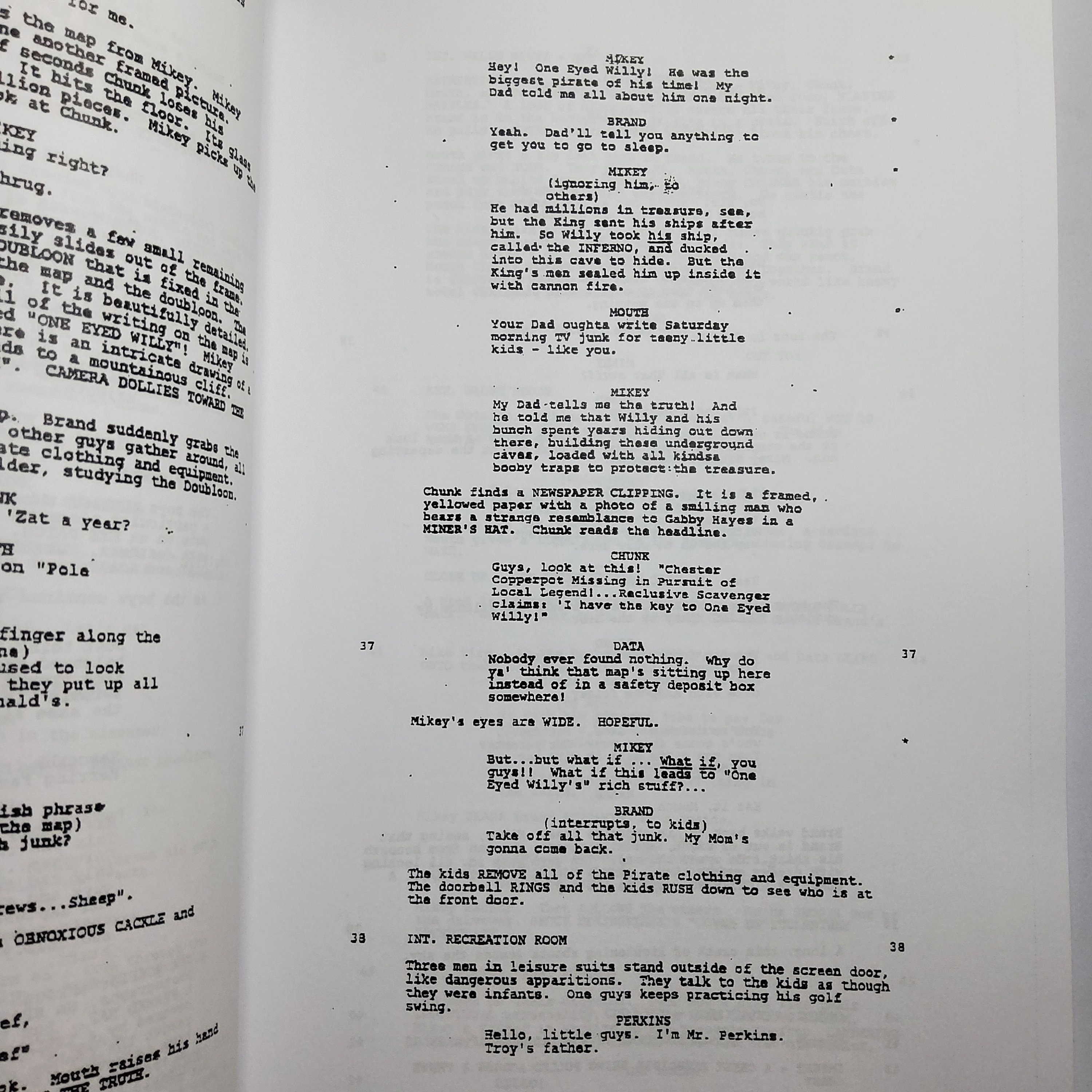 The Goonies Script - Etsy