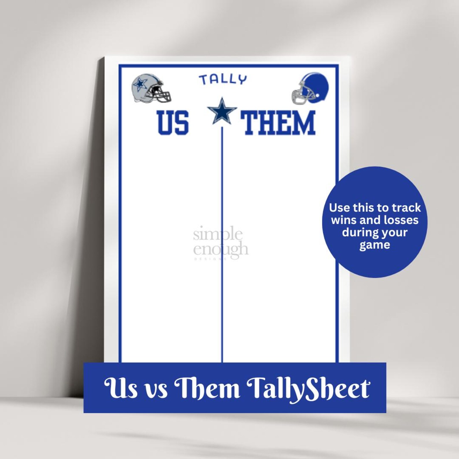 Gray Blue Star Football Bunco Cards | Downloadable Bunco Cards ...