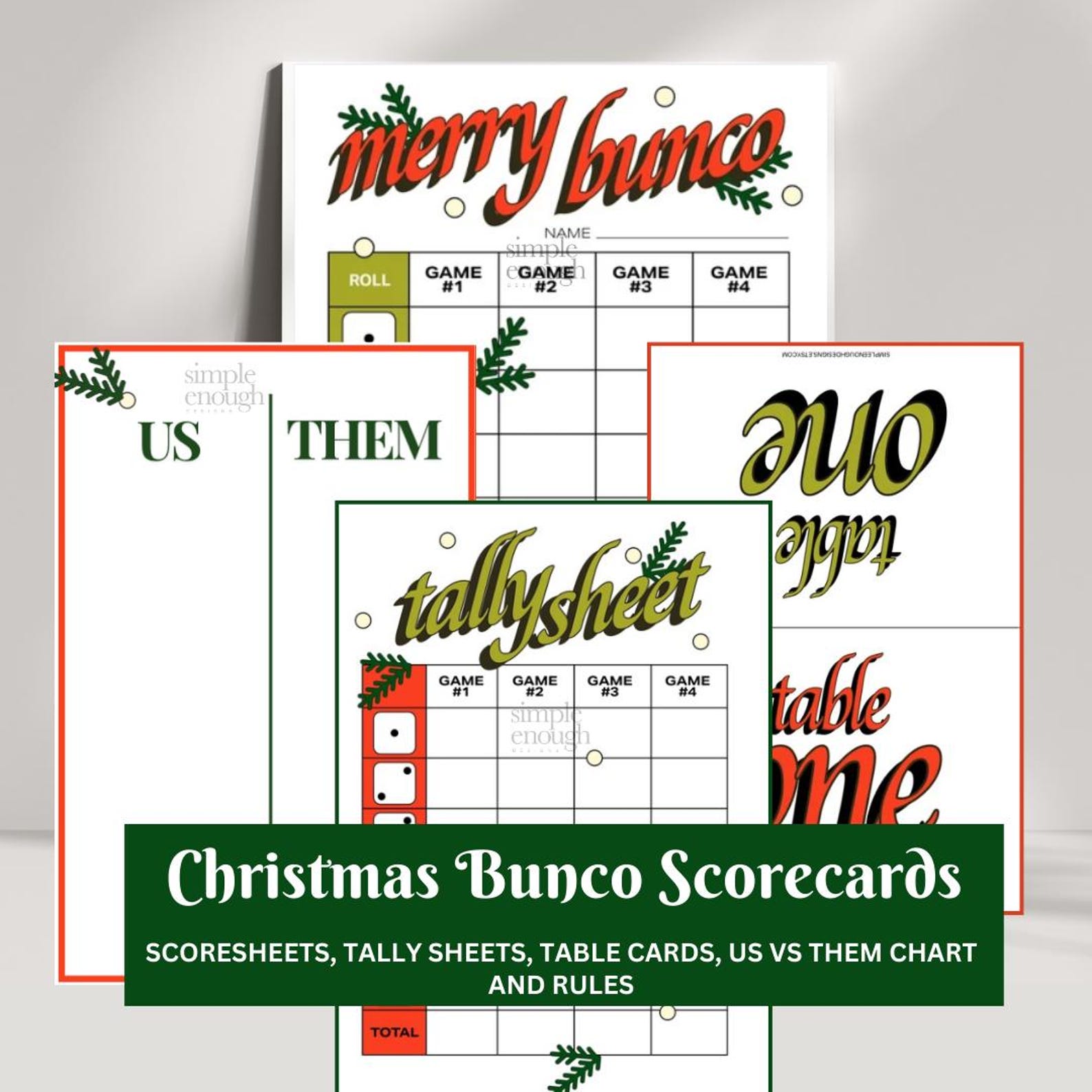 Christmas Bunco Game | Bunco Score Sheets Christmas | Christmas Bunco ...