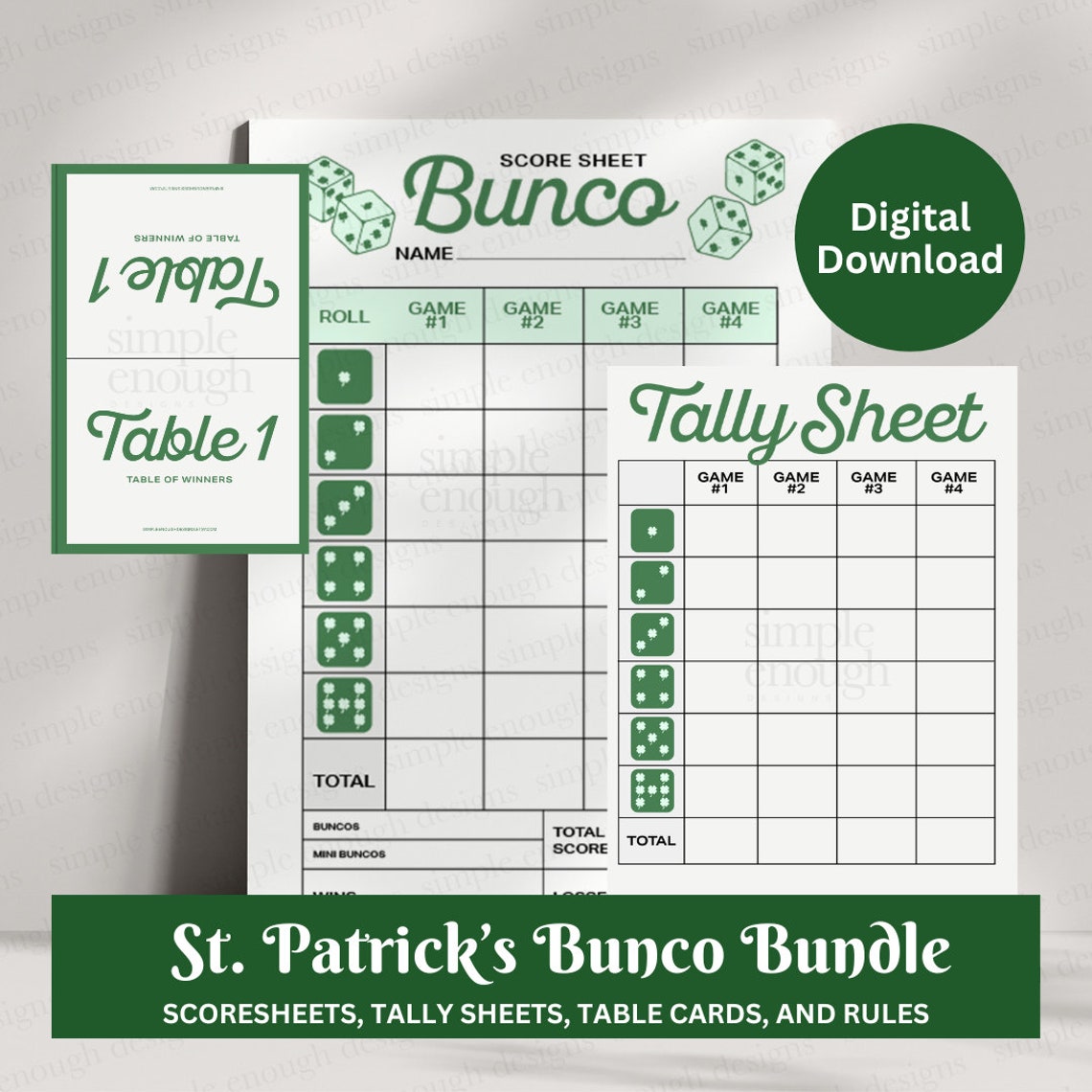 March Bunco Bundle Scorepad | Downloadable Bunco | Bunco Scorecards ...
