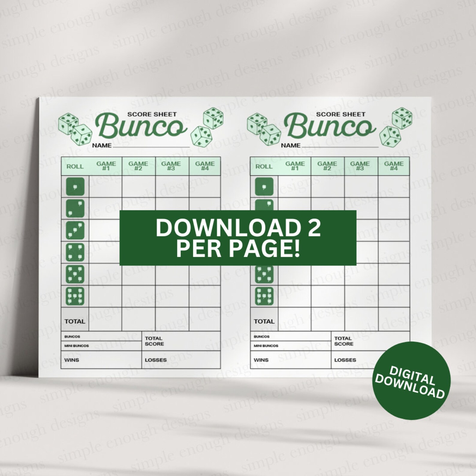 March Bunco Bundle Scorepad | Downloadable Bunco | Bunco Scorecards ...