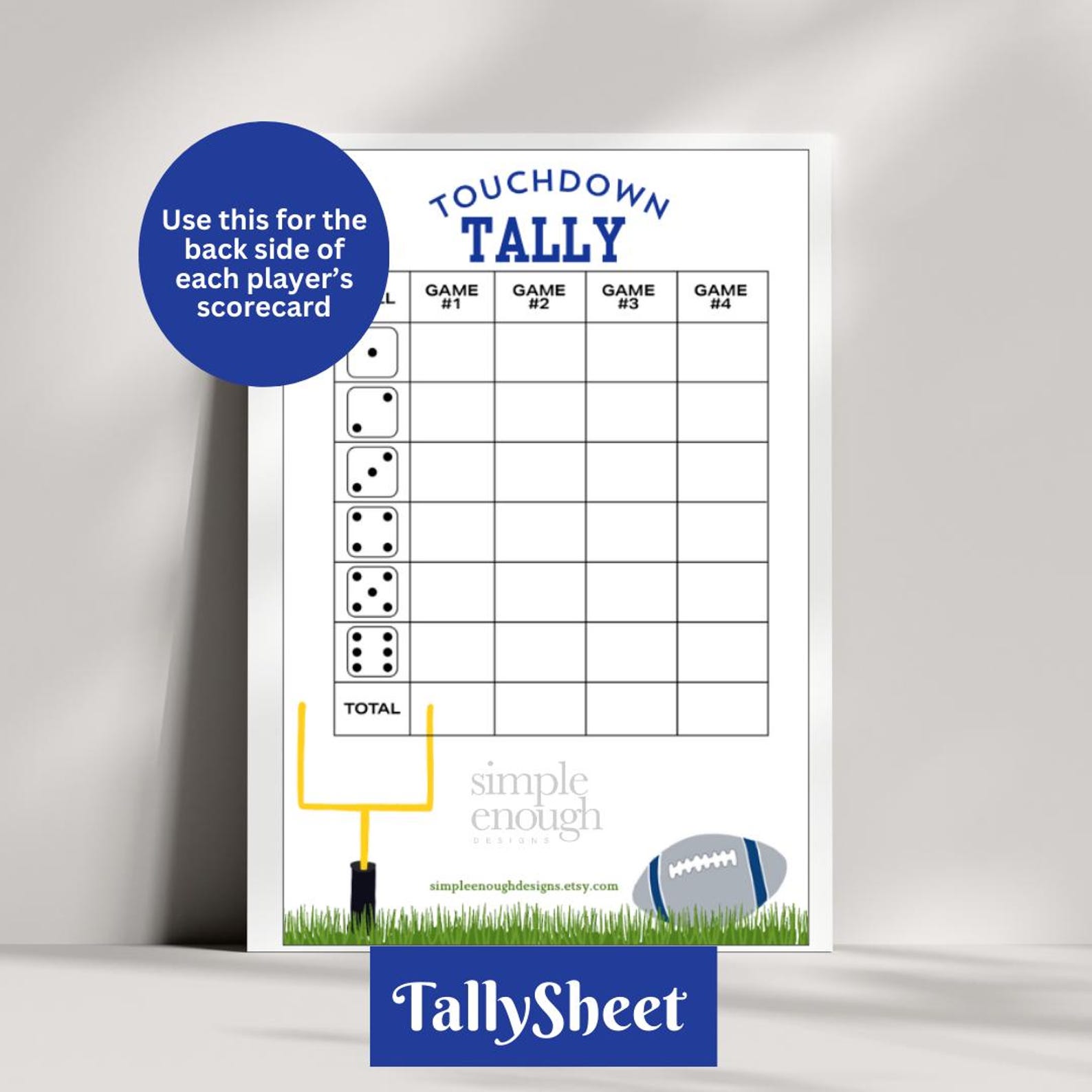 Gray Blue Star Football Bunco Cards | Downloadable Bunco Cards ...