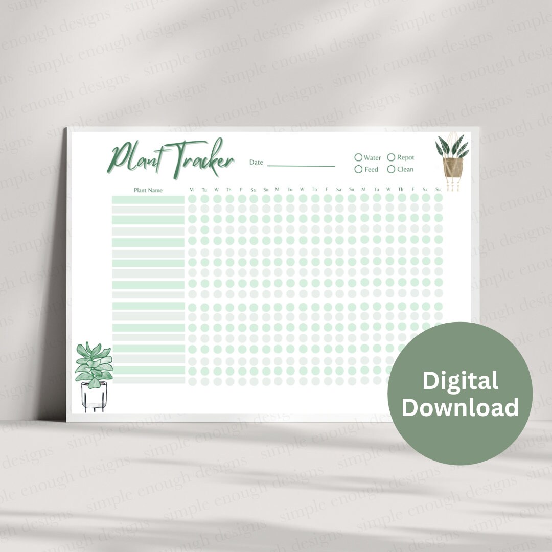 Plant Tracker | Houseplant Watering Tracker | Plant Care Planner ...