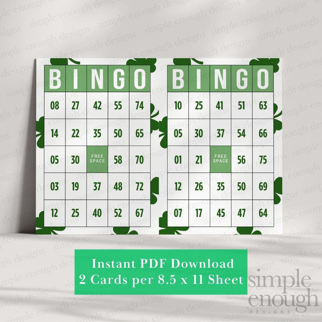 March Bingo Cards | St. Patricks Day Bingo | Printable Bingo Cards | St ...