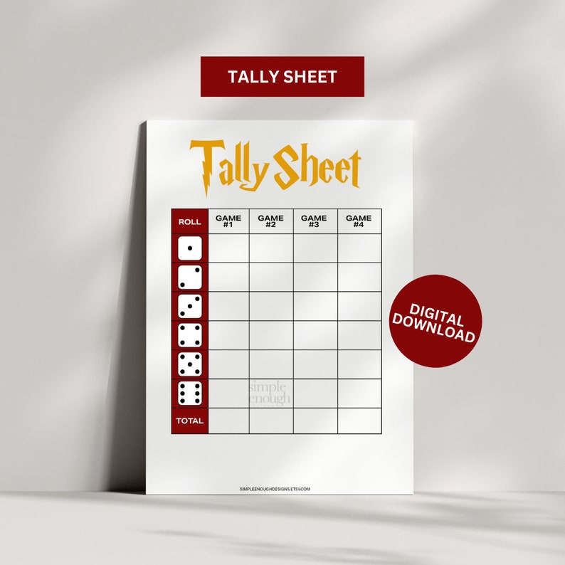 Witch Wizard Bunco Cards | Digital Printable Bunco Cards | Digital ...