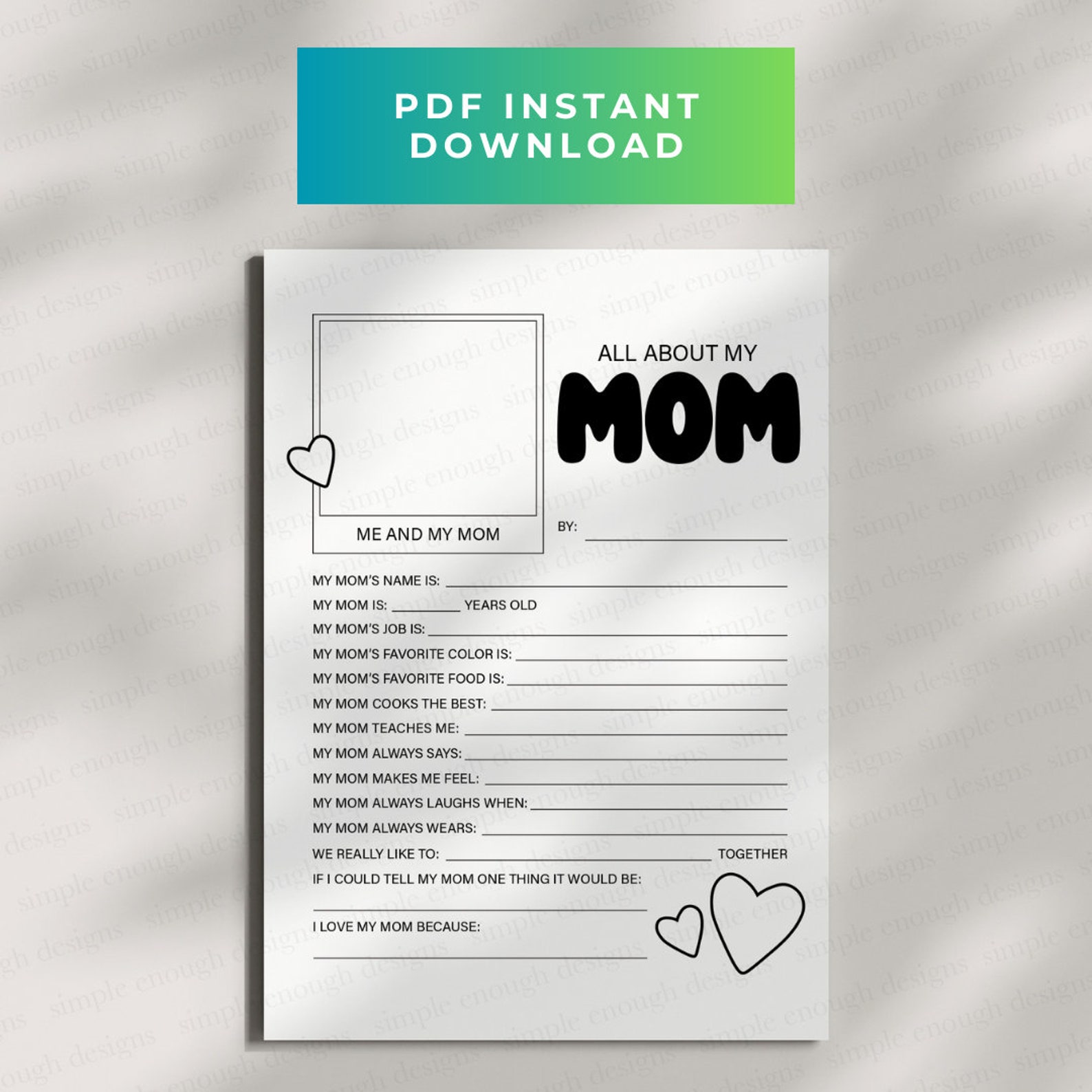 All About My Dad Printable | Father's Day Interview | Fathers Day ...