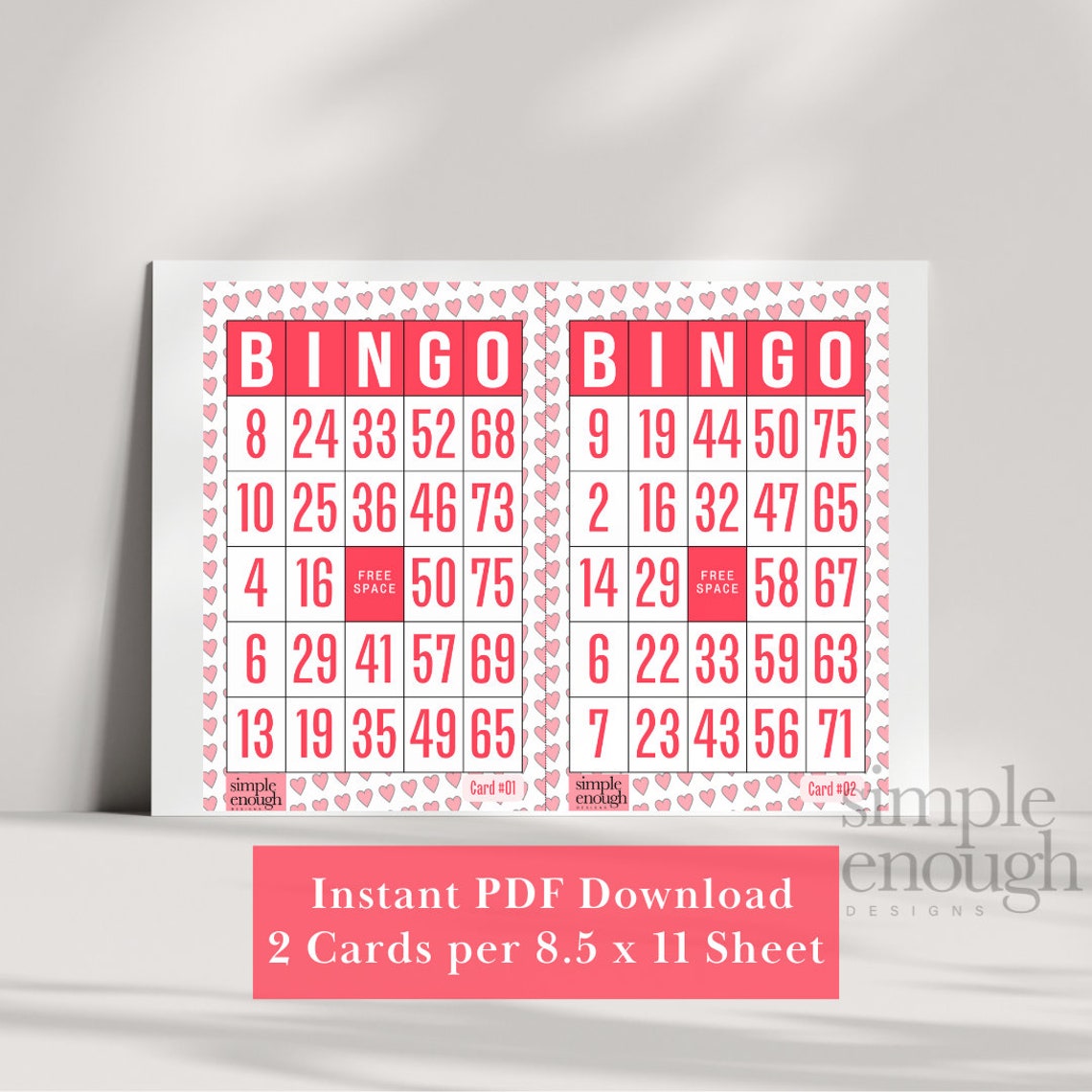 Valentines Day Bingo Cards | Printable Valentines Bingo| Valentines ...