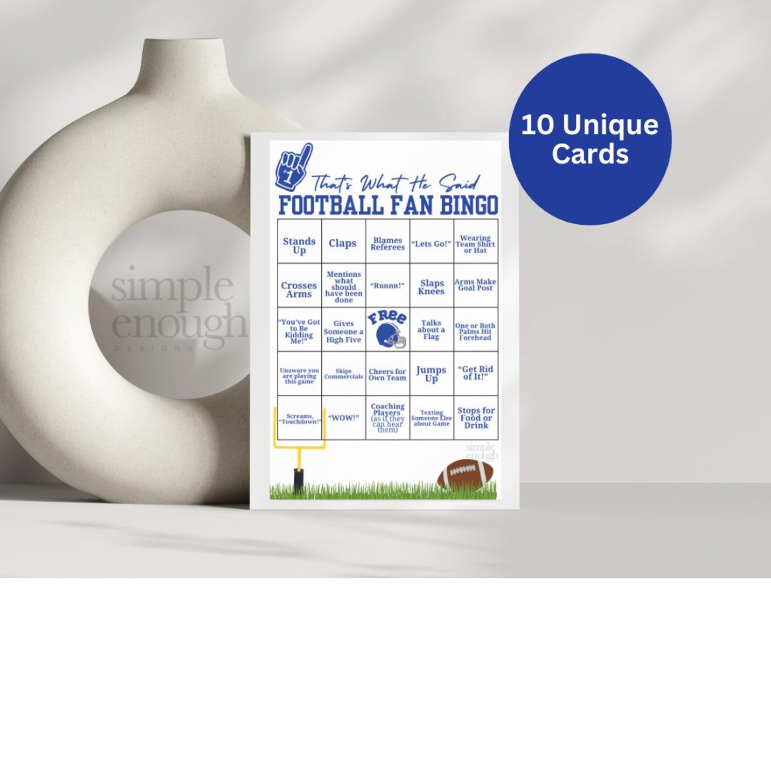 That's What He Said Bingo | Football Fan Bingo | Football Husband Bingo ...