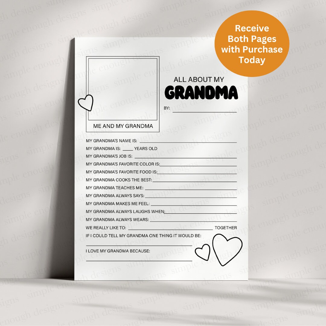 All About My Grandpa Printable | Grandpa Questionnaire | Grandma ...