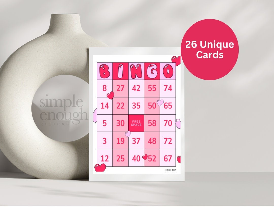 Valentines Day Bingo Cards | Valentines Bingo | Printable Valentines ...