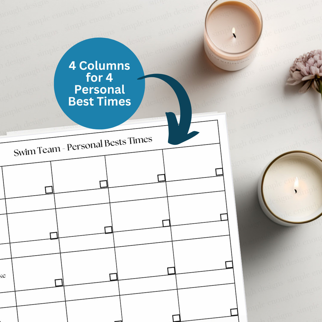 Swim Speedster Chart | Printable Swimteam Tracker | Swim Team Stroke ...