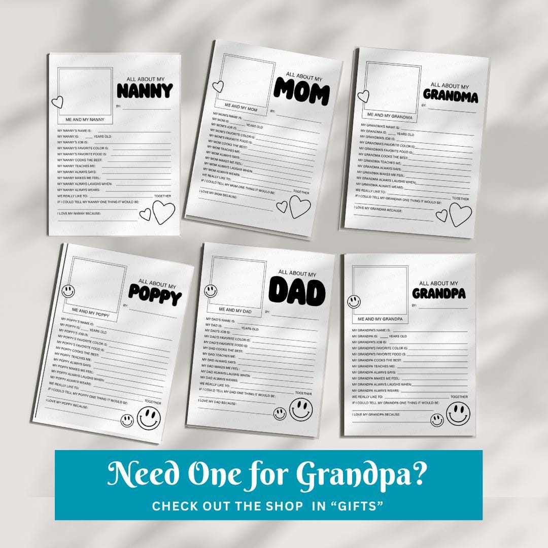 All About My Grandma Printable | Grandma Questionnaire | Grandma ...