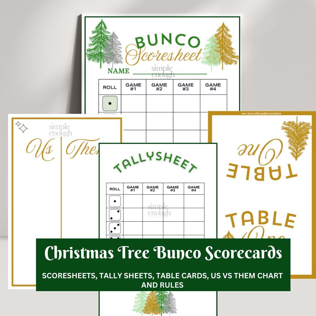 Christmas Bunco Game | Bunco Score Sheets Christmas | Christmas Bunco ...