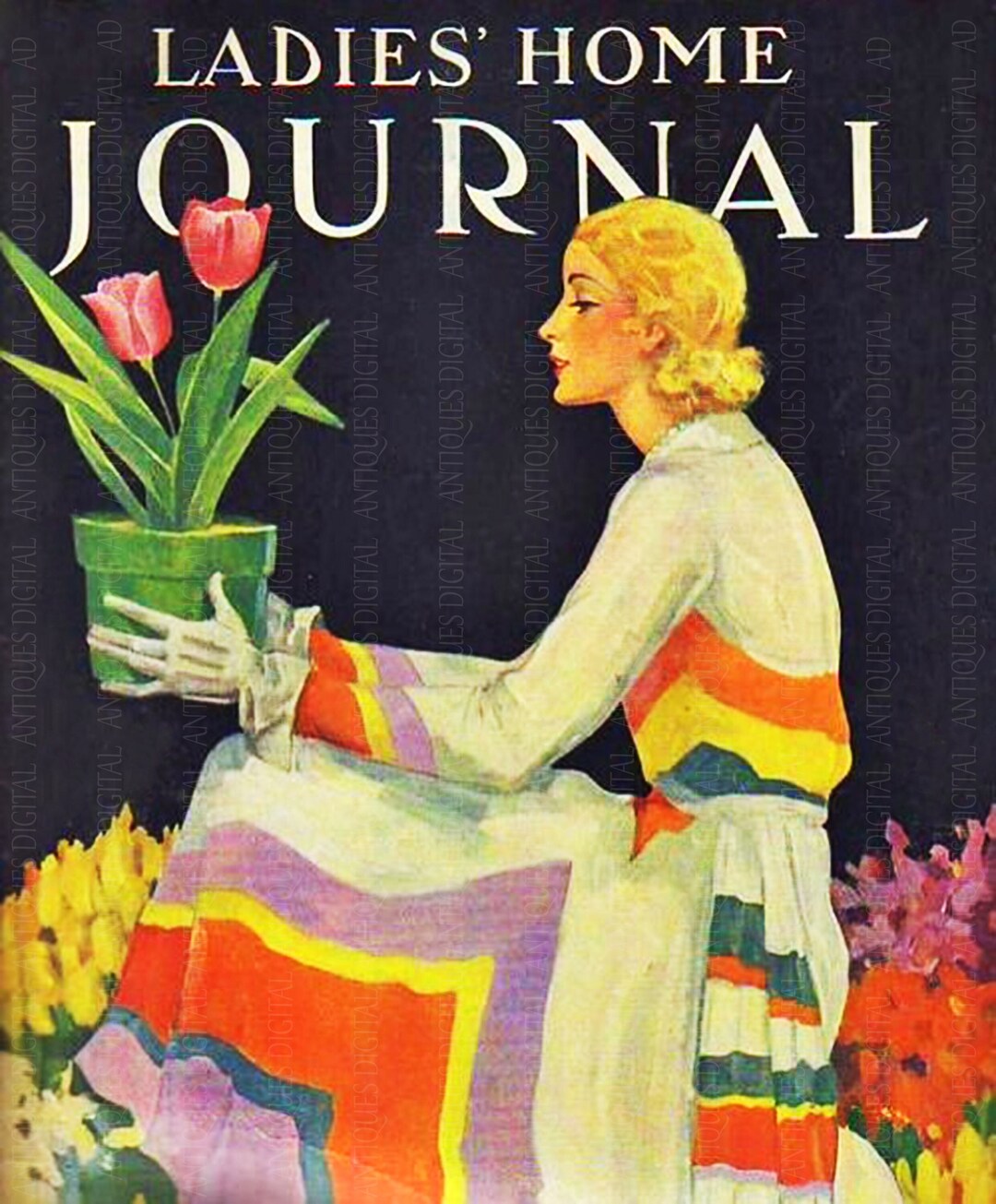 Ladies Home Journal Cover Magazine 1930, Antique Botanical Print, Clip ...