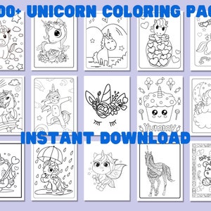 1000 UNICORN Coloring Pages Printable Instant Download 1000 - Etsy