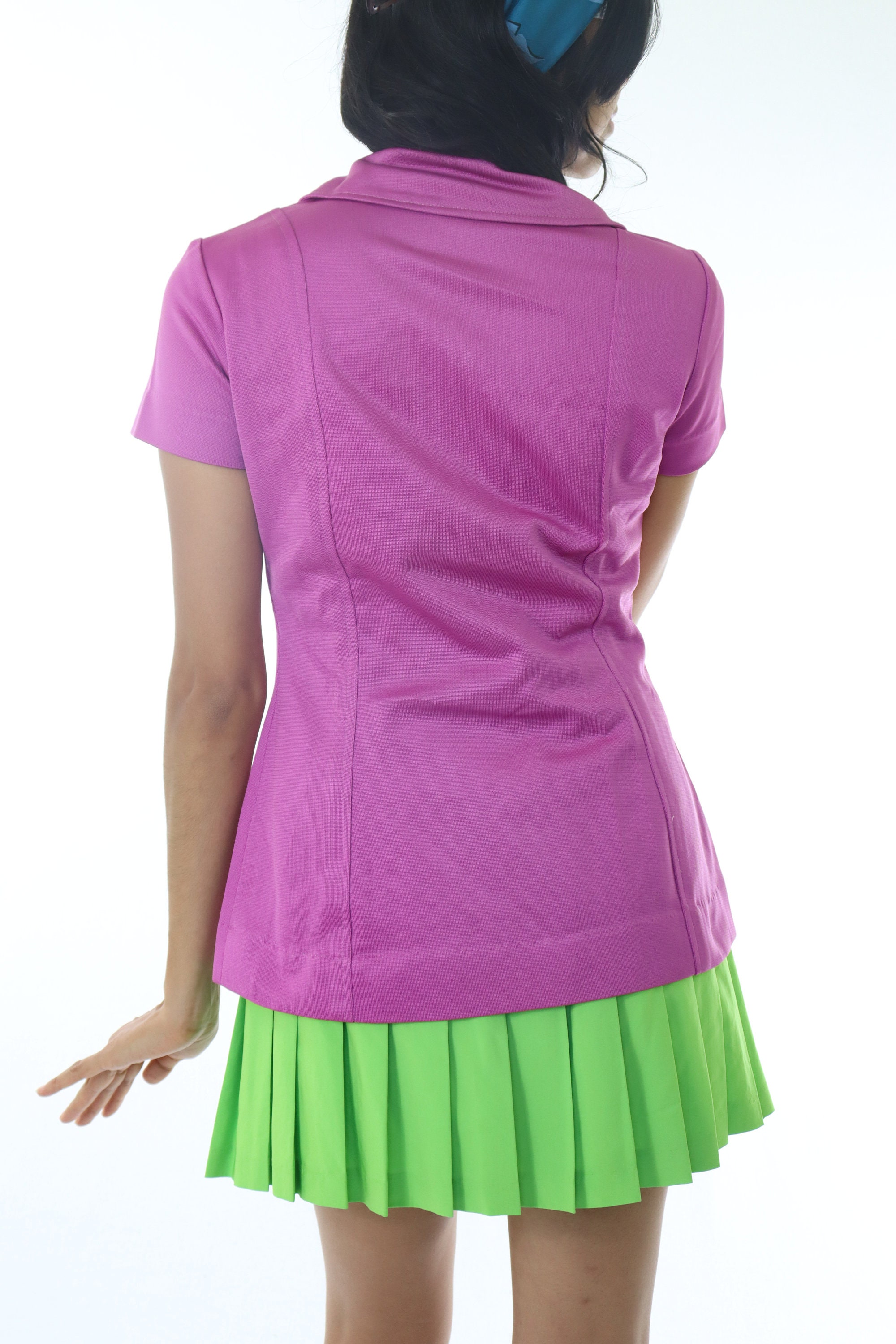 Spunky Bright Mod Fuchsia Pink 1960's Uniform Button Down - Etsy