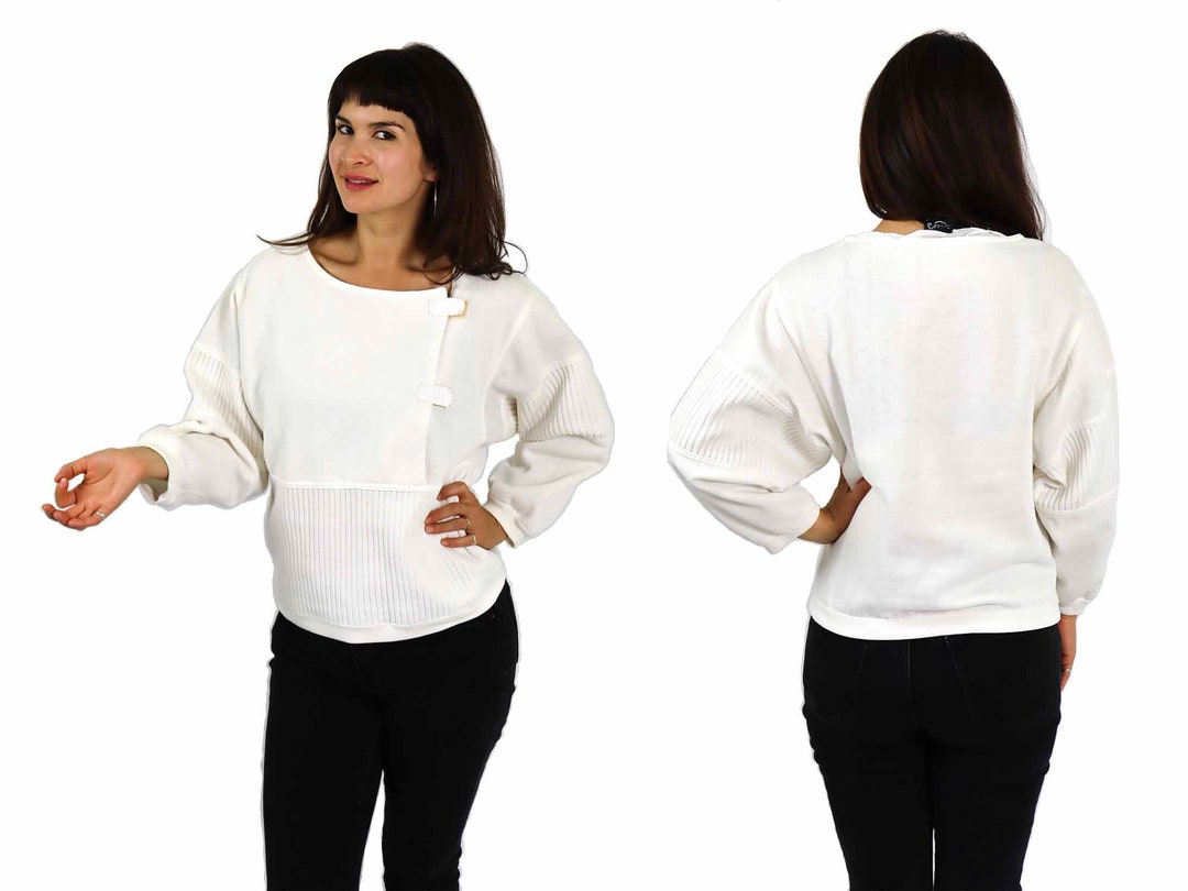 White Goth "straitjacket" Baggy Oversized 1980's Batwing Workout ...