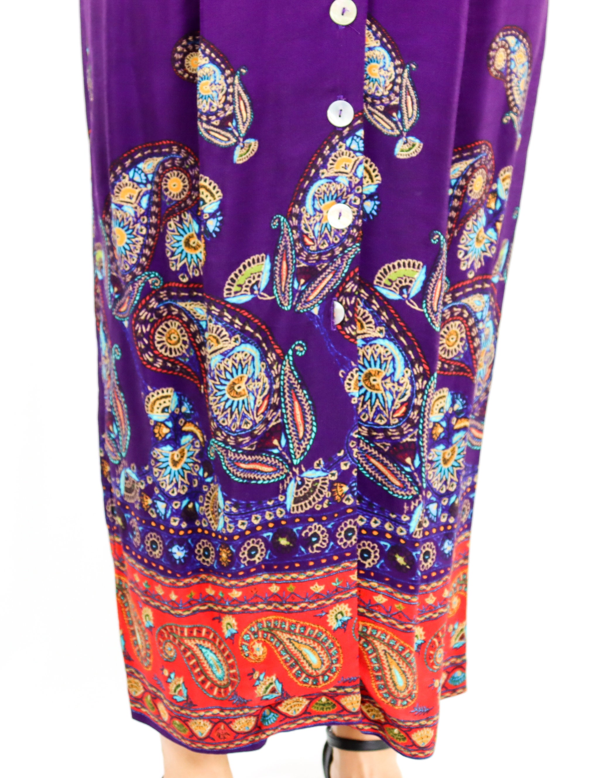 Artsy Paisley Business Wear 1980s Purple Ombre Bohemian Artsy Suit ...