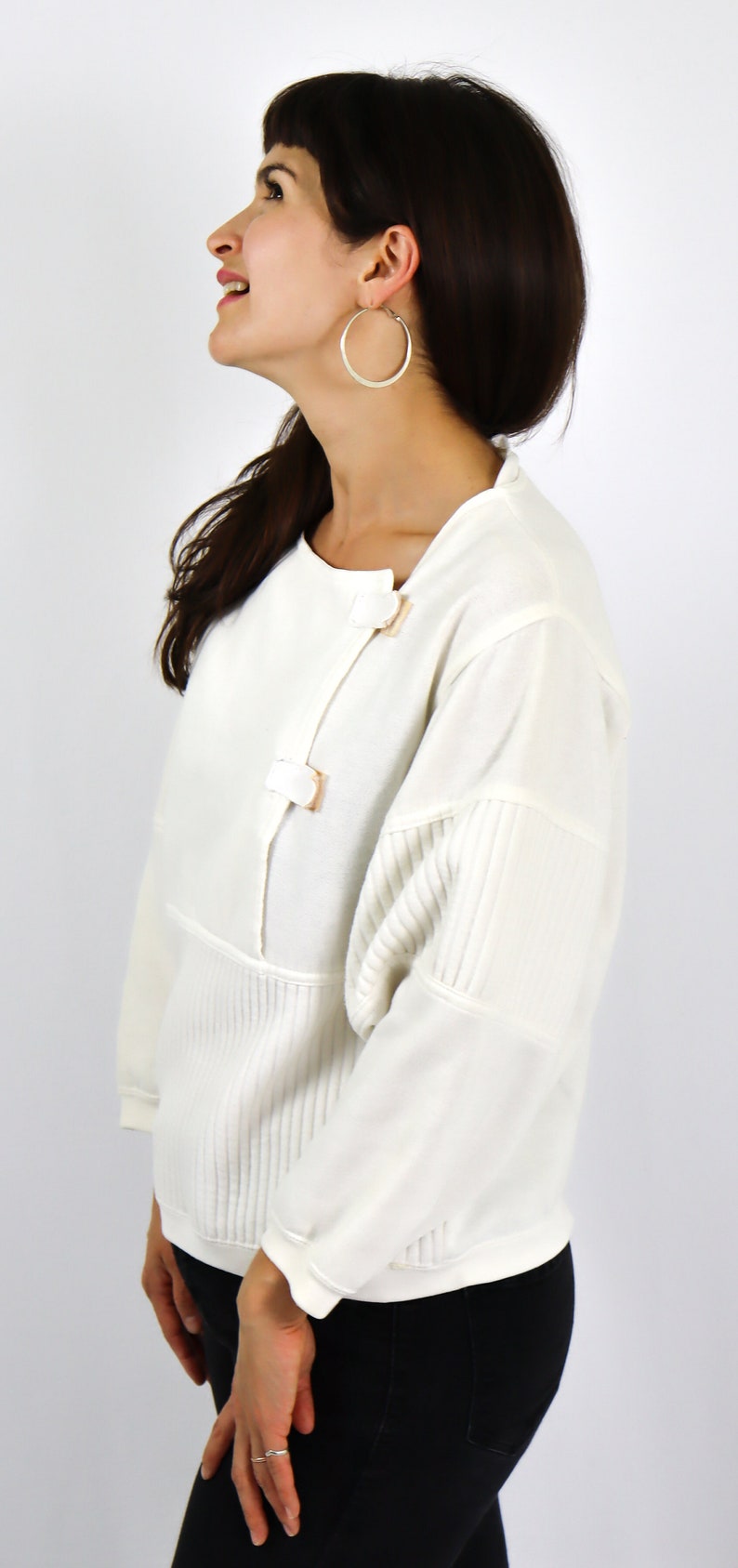 White Goth "straitjacket" Baggy Oversized 1980's Batwing Workout ...