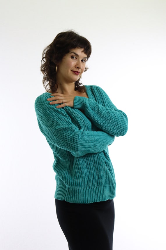 Slouchy Turquoise Vintage Express 1990's Normcore Tea… - Gem