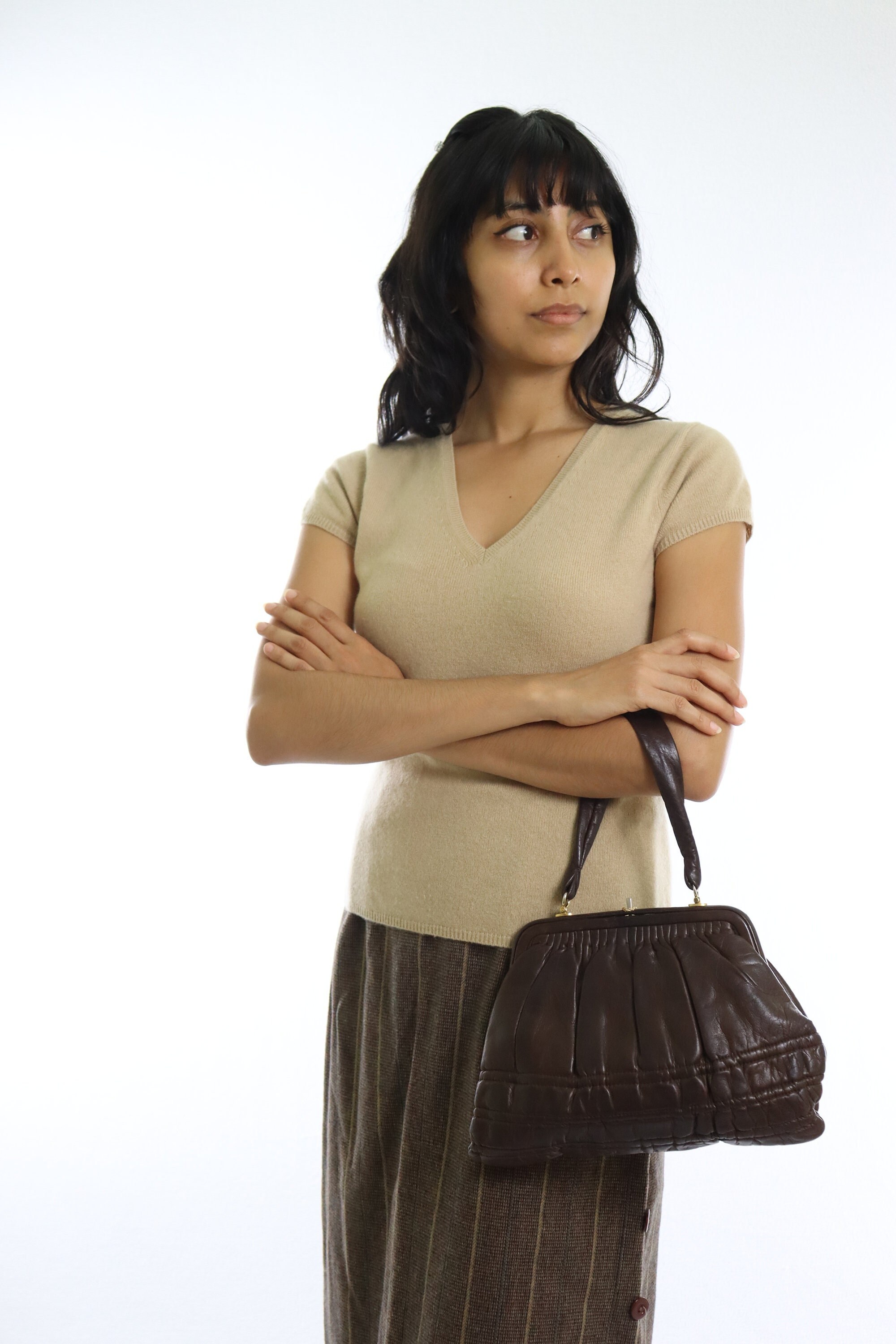 Classic Small Brown Soft Leather Kelly Style Pocketbook Late 60’s ...