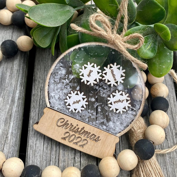 Family Ornaments Snow Globe - Etsy