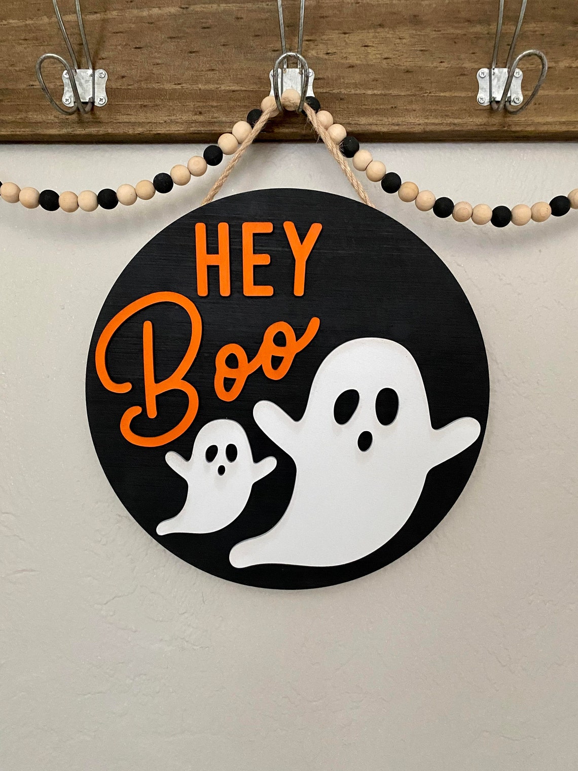 Hey Boo Door Hanger / Halloween Door Hanger / Ghost Decor / - Etsy