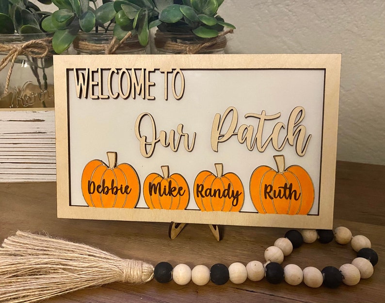 Personalized Welcome to Our Patch Sign / Fall Decor / Pumpkin - Etsy
