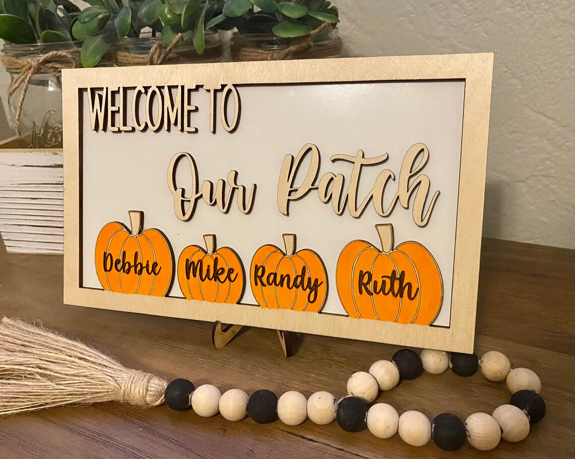 Personalized Welcome to Our Patch Sign / Fall Decor / Pumpkin - Etsy